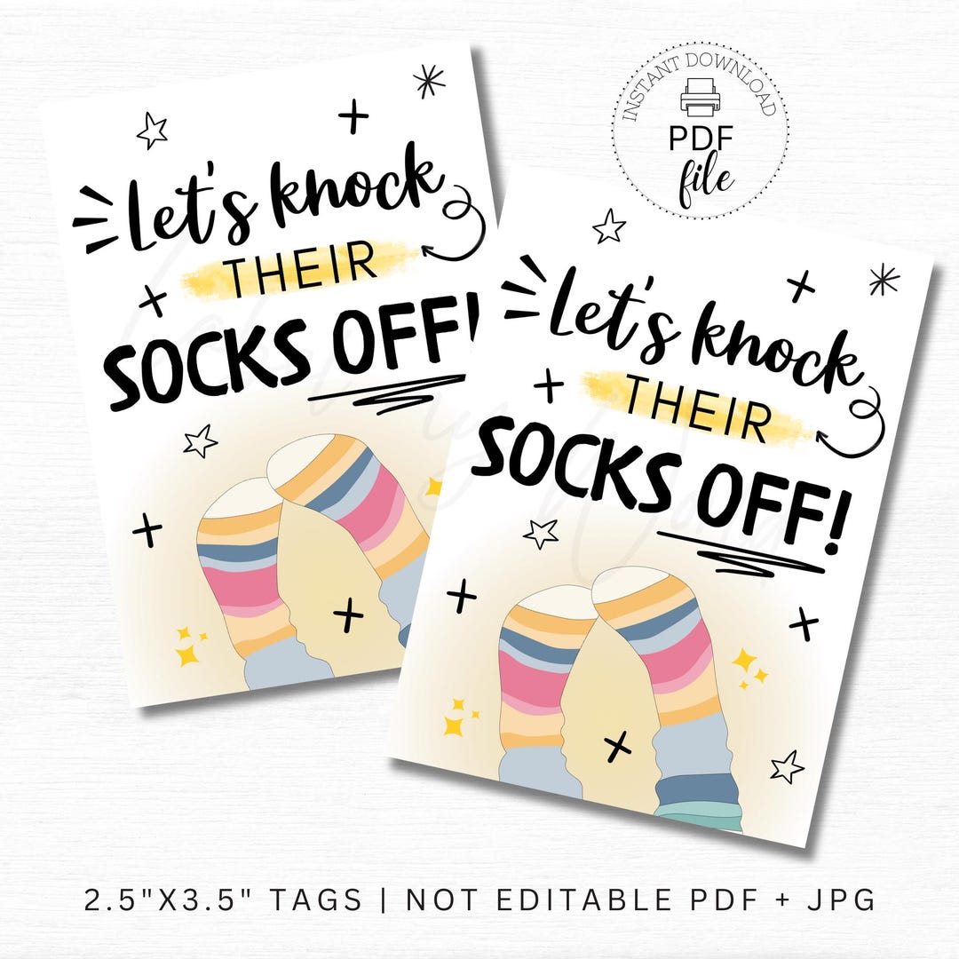 Printable Let's Knock Their Socks off Gift Tags, Cheerleading, Dance ...