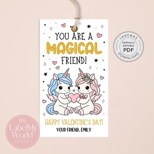 Printable Unicorn Valentine Cards, Classroom Magical Unicorn Valentine ...
