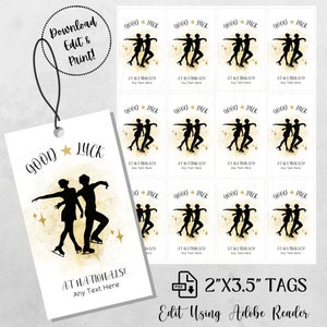 Printable Good Luck Figure Skating Tags, Personalized Good Luck at the ...