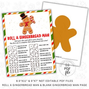 Printable Roll a Gingerbread Man Game, Christmas Classroom Activity 8 ...