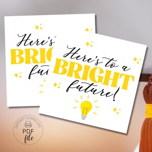 Here’s to a Bright Future! Gift Tag | Graduation Party Favor Tag ...