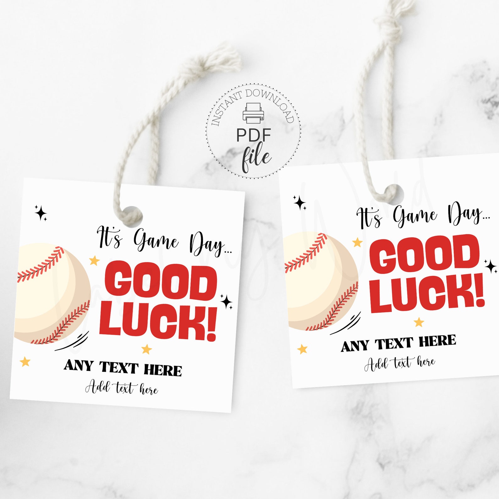 Baseball Good Luck Printable Tags | Personalized Cheer Team Gift Tag ...