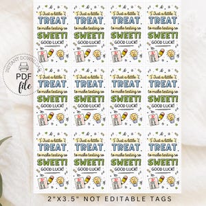 Printable School Testing Day Treat Tag, Classroom Teacher Just a Little ...
