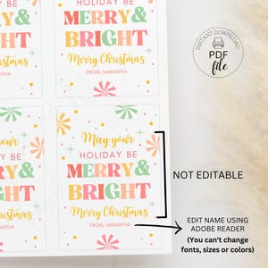 Printable Christmas Glow Stick Holder Tags, Personalized May Your ...