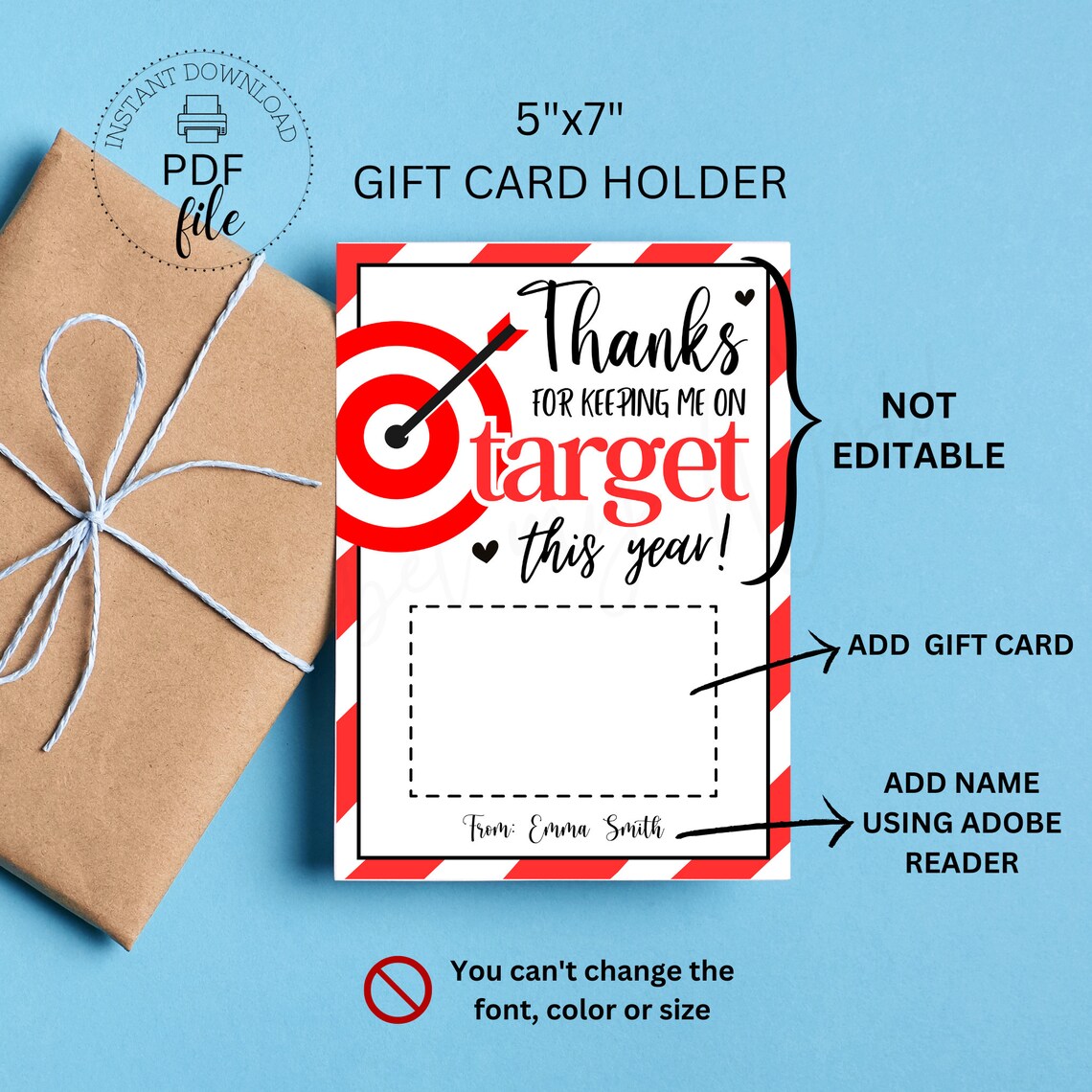 Target Gift Card Holder Template | Printable Thanks for Keeping Me on ...