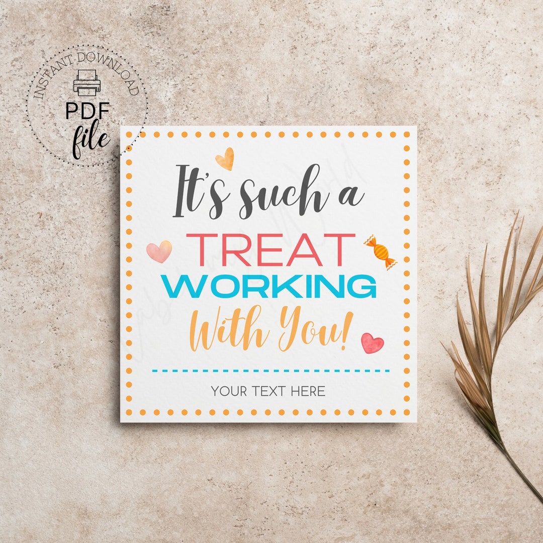 It's Such a Treat Working With You Personalized Tag Printable Employee ... It's Such a Treat Working With You Personalized Tag Printable Employee ...