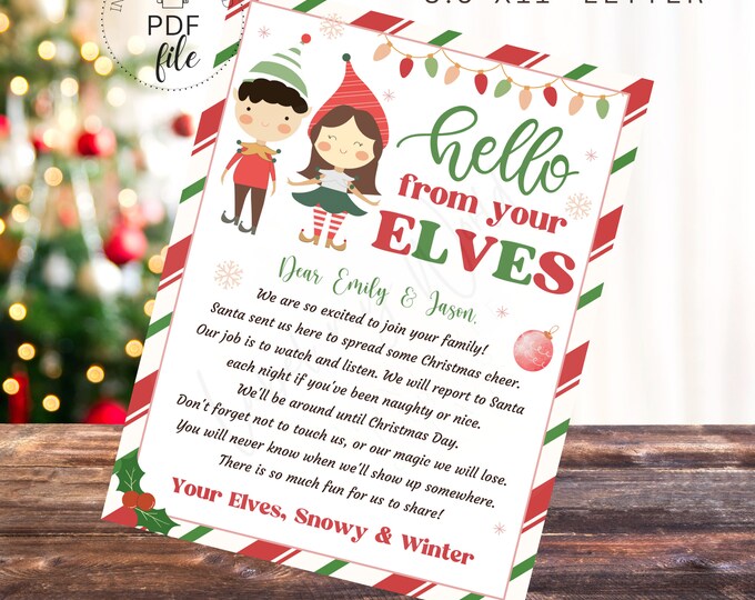 YOU CUSTOMIZE - Elf ARRIVAL Letter - Add Your Child(s) Name and Sign ...