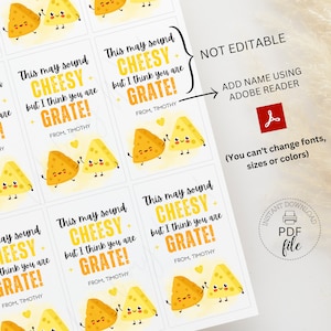 Cheese Printable Gift Tag, Personalized This May Sound Cheesy but I ...