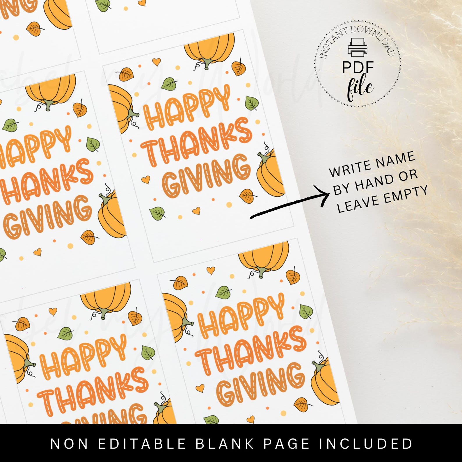 Printable Happy Thanksgiving Gift Tag, Personalized Fall Appreciation ...