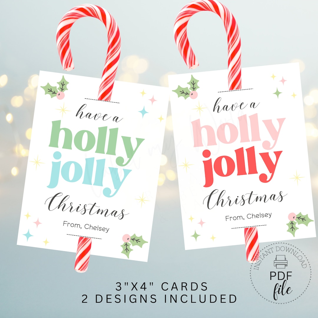 Printable Candy Cane Holder Templates | Have a Holly Jolly Christmas ...