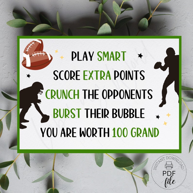 Printable Football Candy Treat Bag Tag Good Luck Football Gift Tags ...