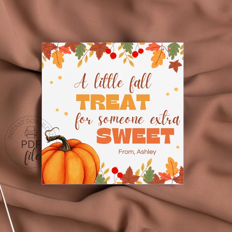 Fall Appreciation Treat Tags Printable A Little Fall Treat for Someone ...