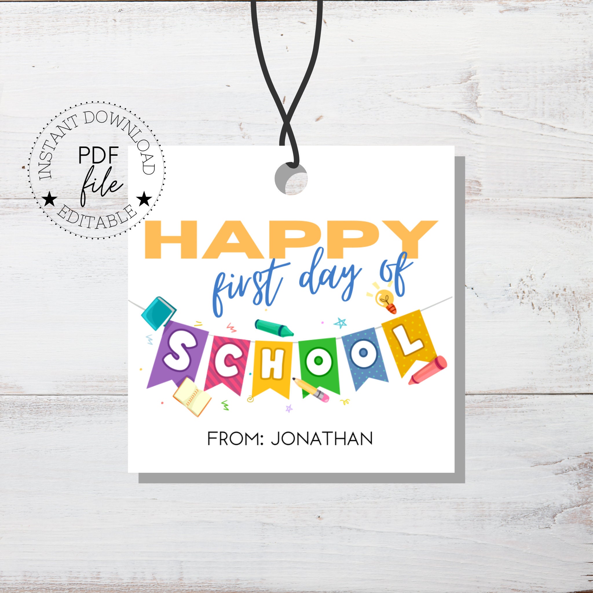 Happy First Day of School Tag Printable - Etsy