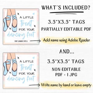 Printable Ballet Dancer Gift Tag, A Little Treat for Your Dancing Feet ...
