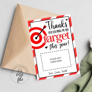 Target Gift Card Holder Template | Printable Thanks for Keeping Me on ...