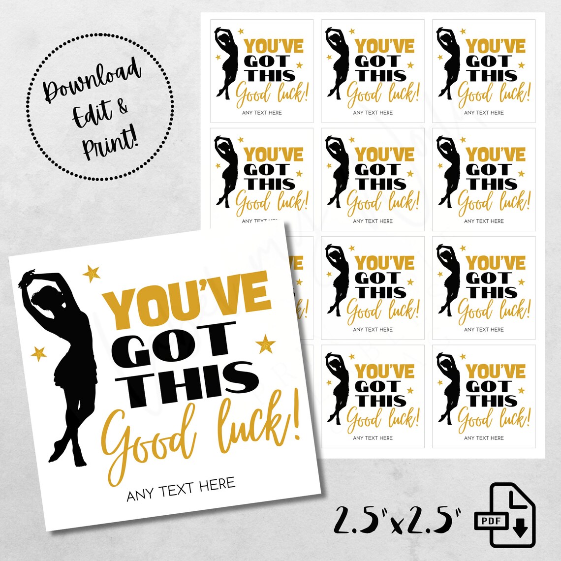 Printable Dance Good Luck Tags | Personalized You've Got This Gift Tag ...