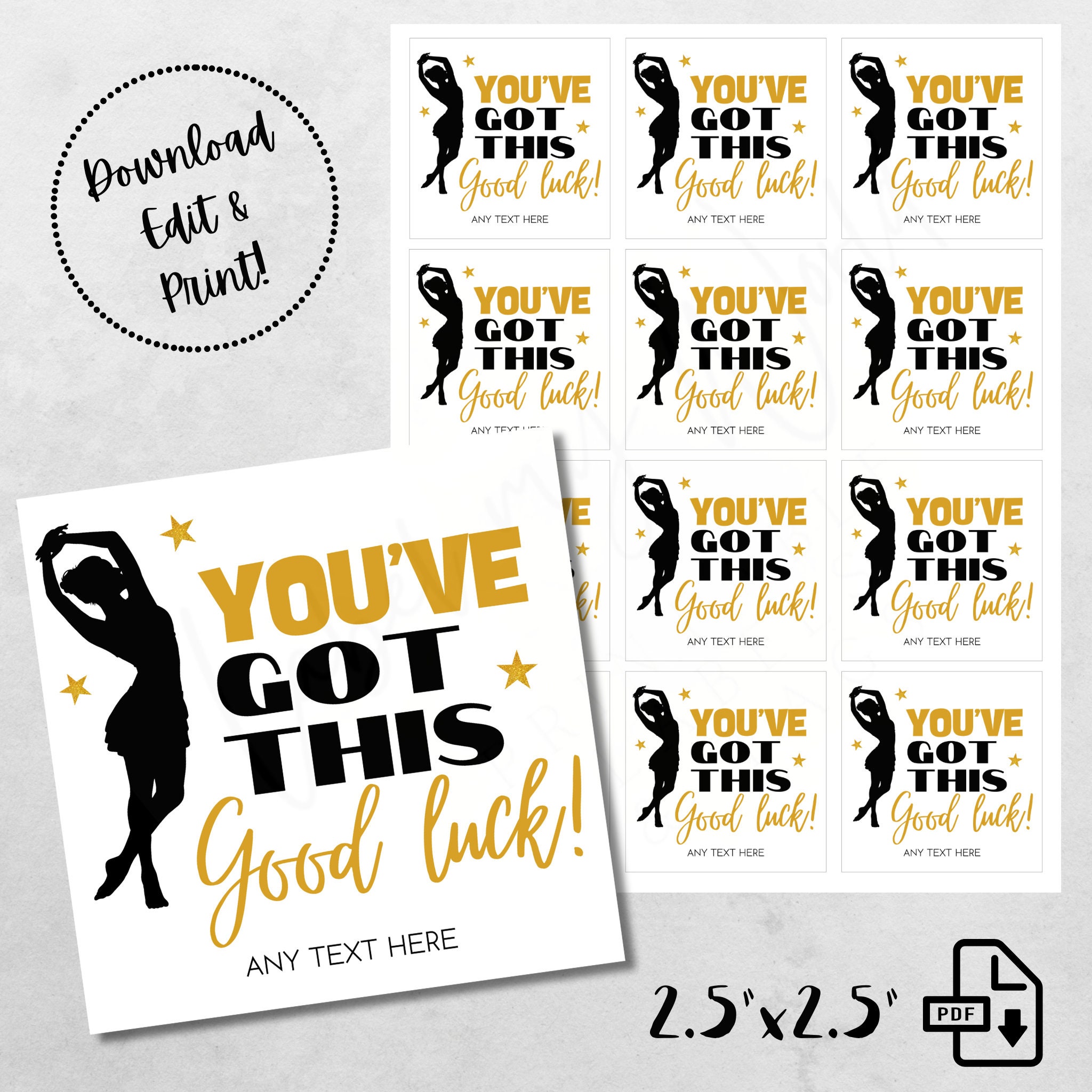 Printable Dance Good Luck Tags | Personalized You've Got This Gift Tag ...