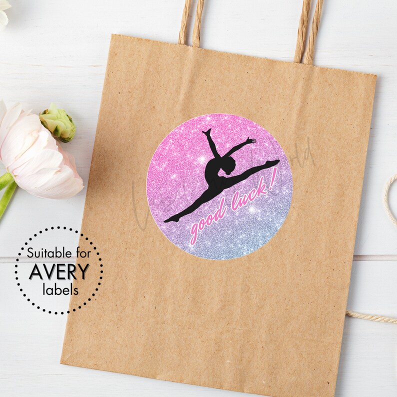 Printable Gymnastics/dance Good Luck 2, 2.5, 3 Round Labels 2.5x2.5 ...