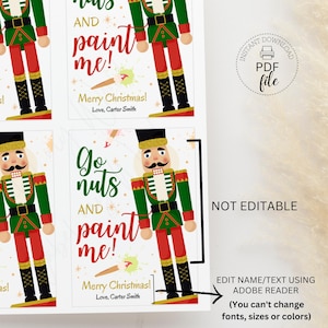 Printable Nutcracker Christmas Gift Tag, School/teacher/classroom Go ...