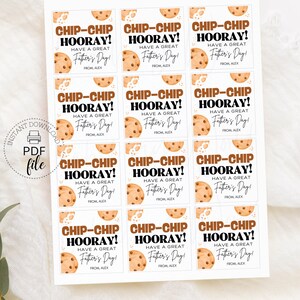 Happy Father's Day Cookies Gift Tag | Printable Editable Chip Chip ...