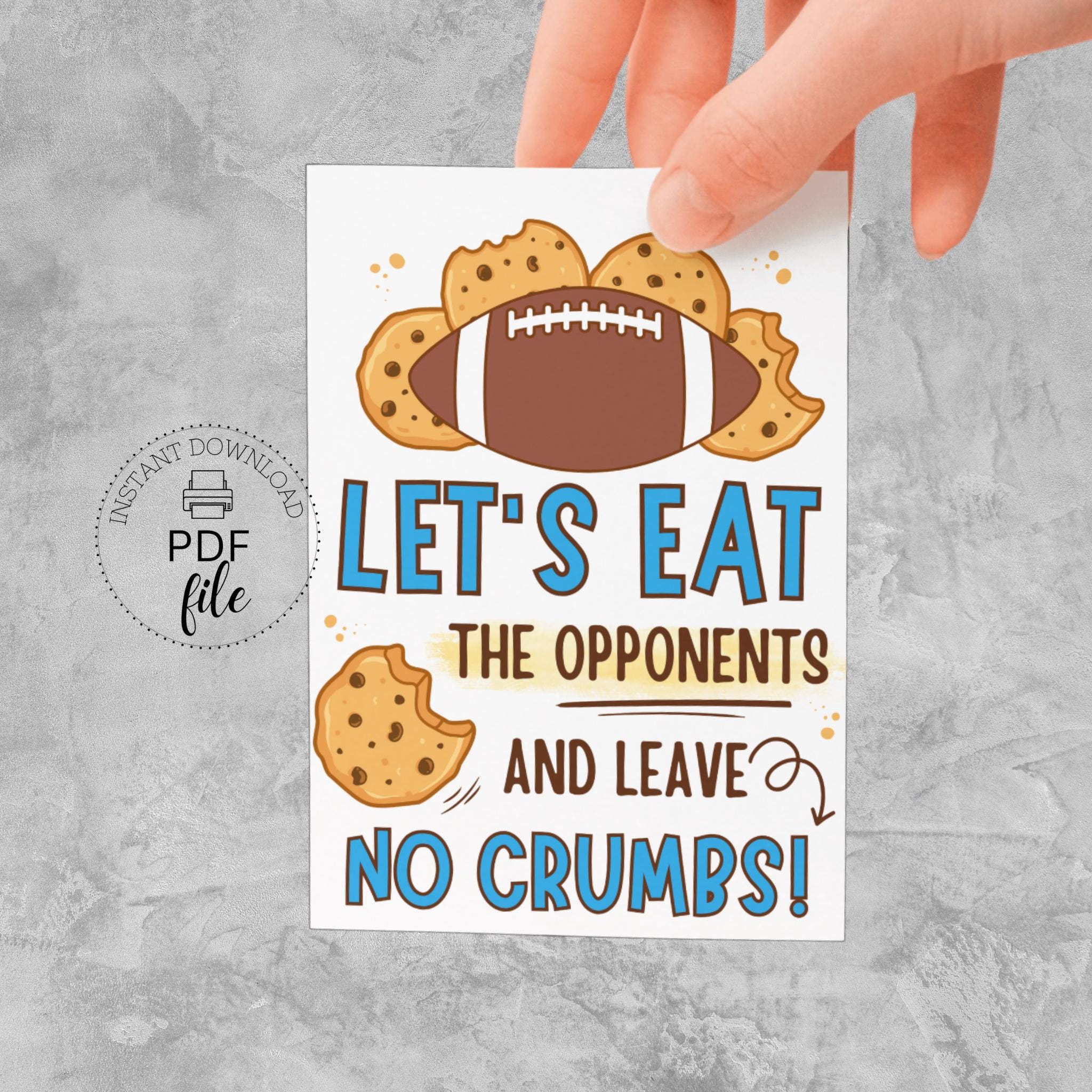 Football Cookie Gift Tags, Game Day Good Luck Treat Tag (PDF Download ...