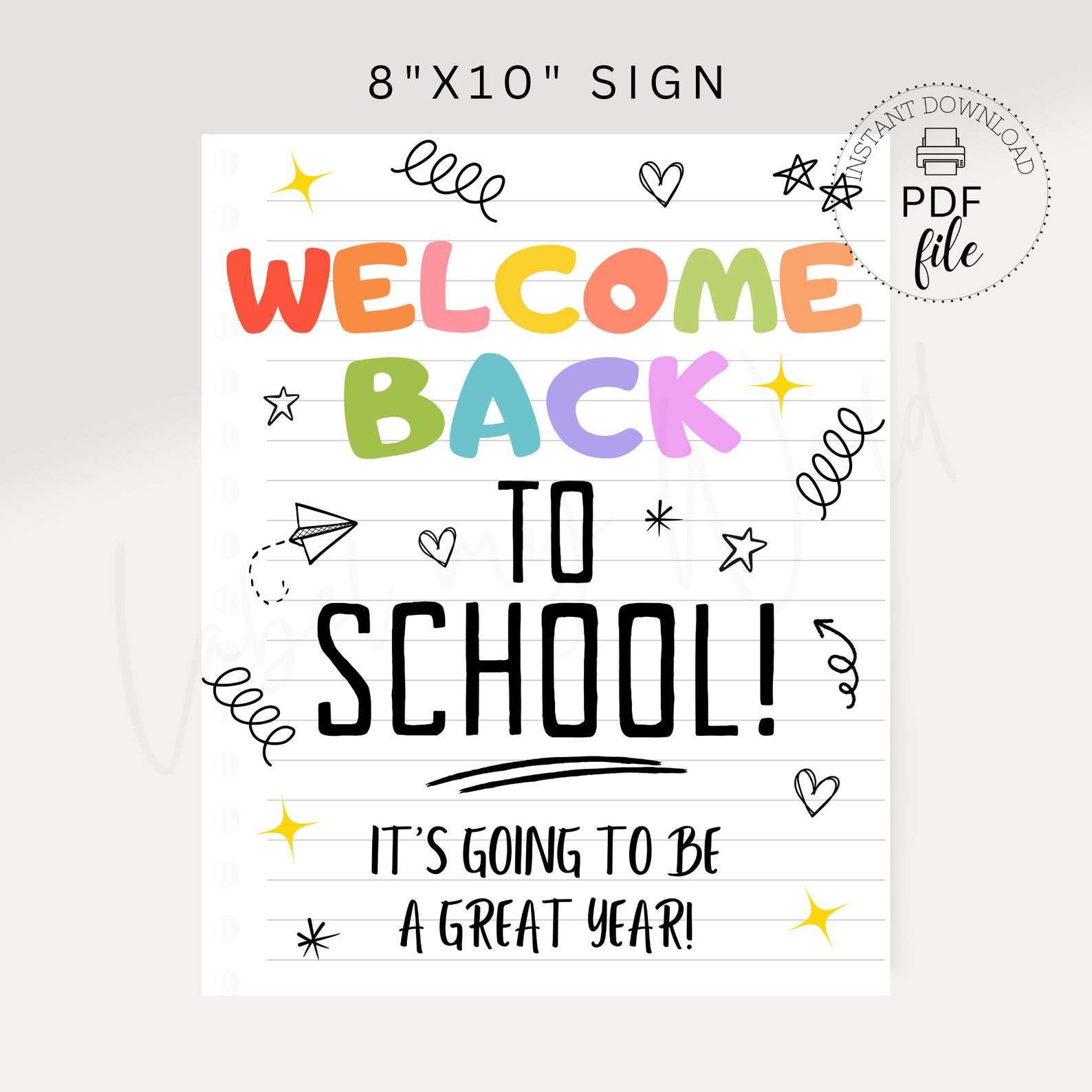Printable 8x10 Welcome Back to School Table Sign | Teacher/classroom ...