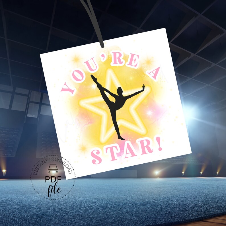 Gymnastics You're a Star Tag, Printable Gymnastics Team Treat/snack Bag ...