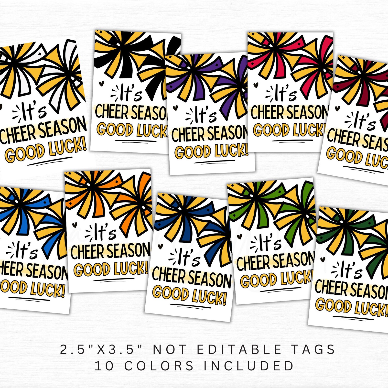 Printable Cheerleading Good Luck Tag, It's Cheer Season 2.5"x3.5" Treat ...