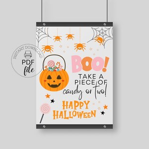 Boo Take a Piece of Candy or Two Halloween Sign, Trick or Treat Candy ...