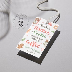 Christmas Teacher Appreciation Gift Tags | Printable Christmas Cookies ...