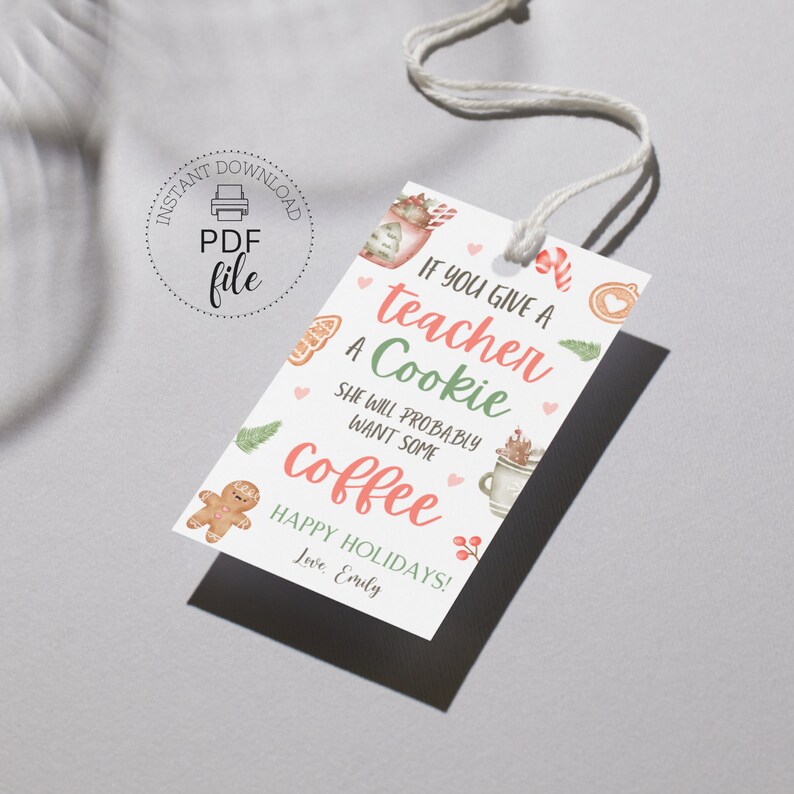 Christmas Teacher Appreciation Gift Tags Printable Christmas - Etsy