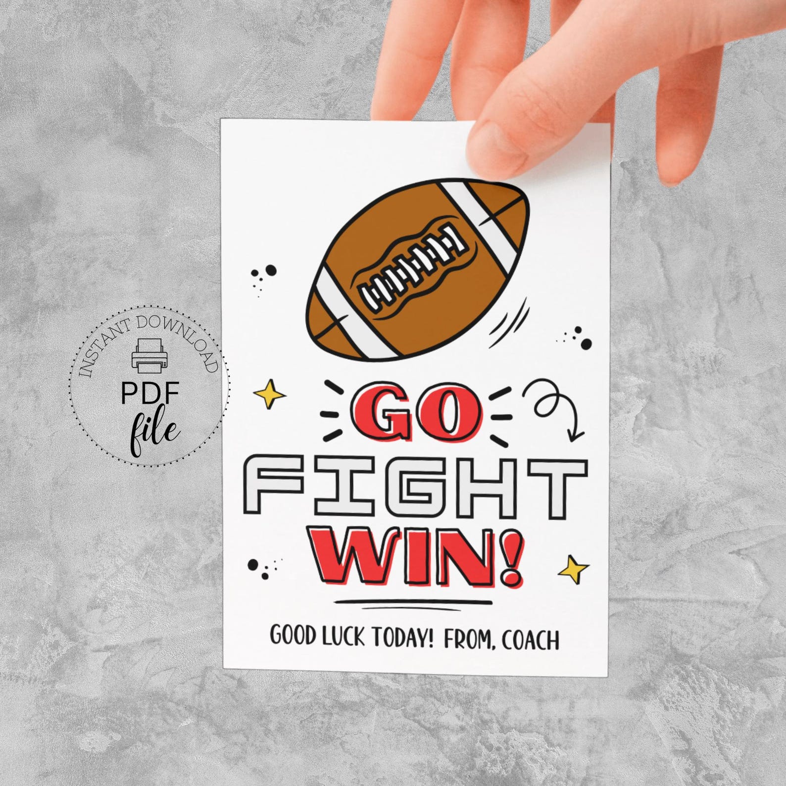 Printable Football Game Day Snacks Tag, Go Fight Win Treat Tags, 10 ...