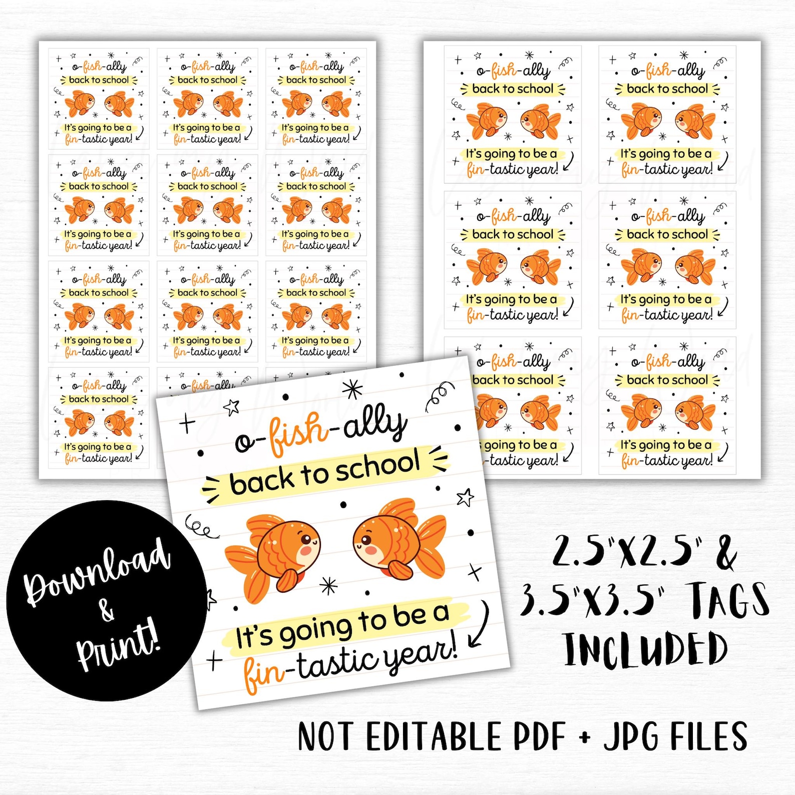 Printable Classroom Snack Goldfish Treat Tag, It's Going to Be a Fin ...