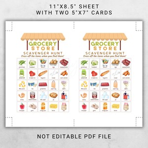 Printable Grocery Store Scavenger Hunt, Supermarket Treasure Hunt for ...
