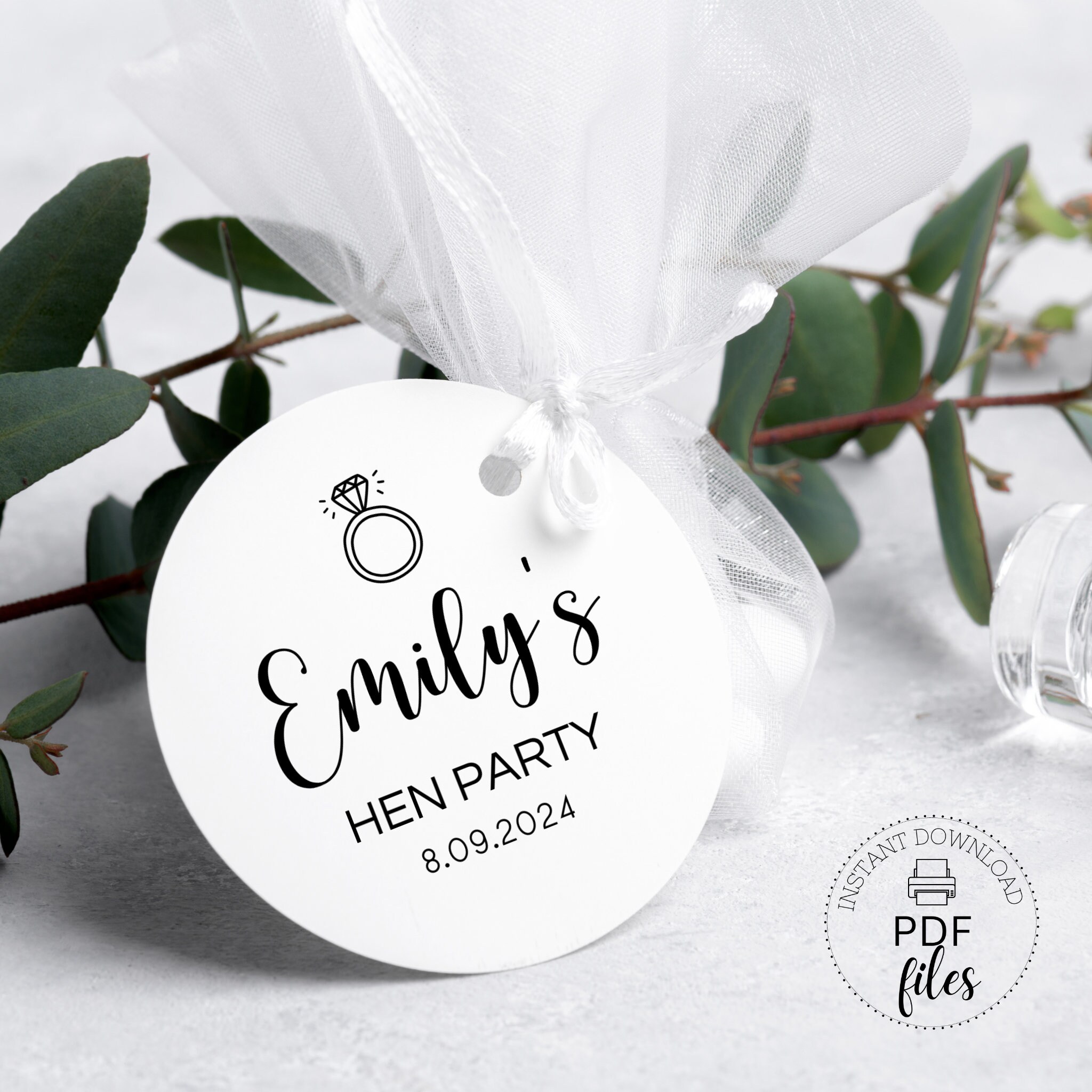 Personalized Hen Party Sticker | Custom Name and Date Bachelorette ...