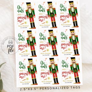 Printable Nutcracker Christmas Gift Tag, School/teacher/classroom Go ...