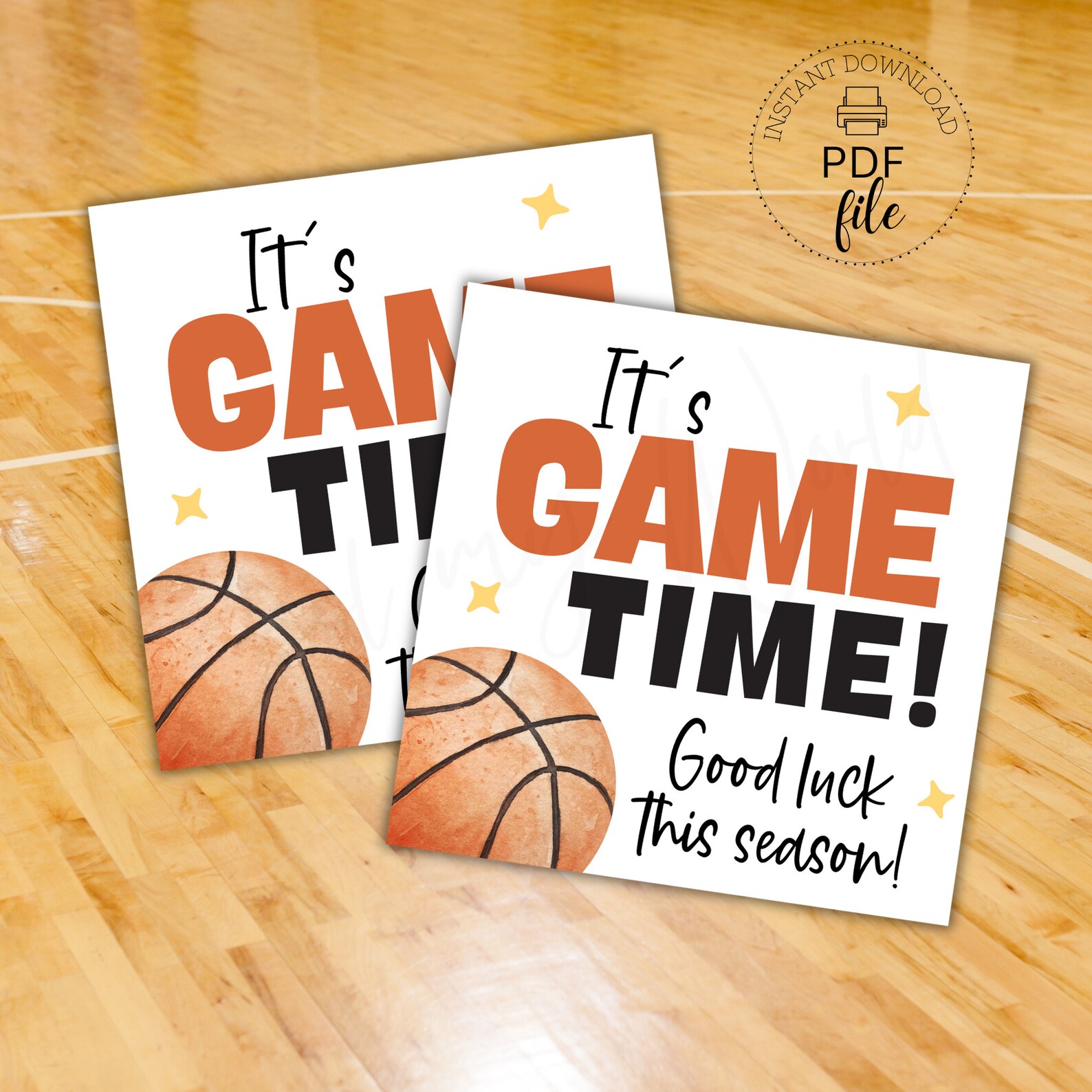 Basketball Good Luck This Season Tags | Printable It's Game Time Gift ...