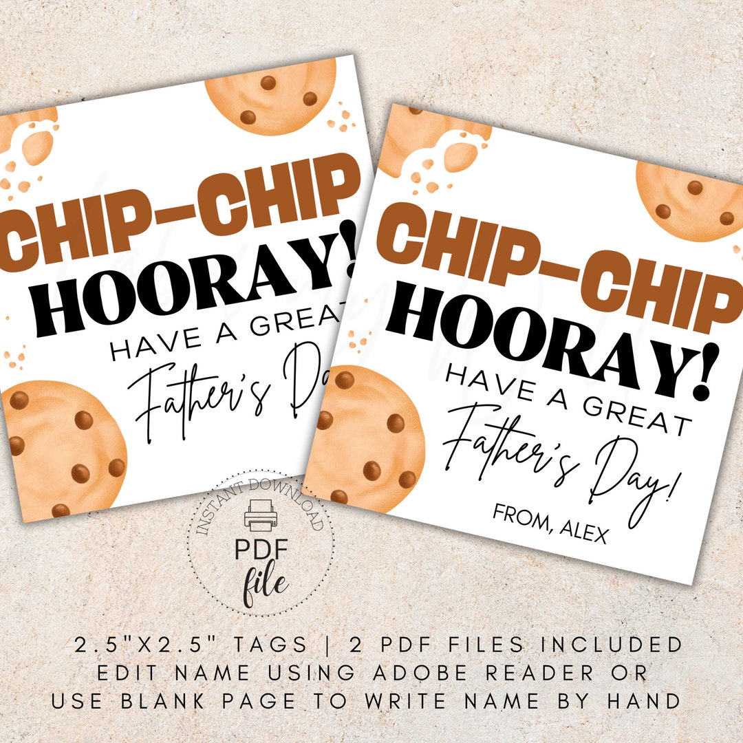 Happy Father's Day Cookies Gift Tag | Printable Editable Chip Chip ...
