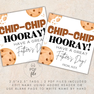 Happy Father's Day Cookies Gift Tag | Printable Editable Chip Chip ...