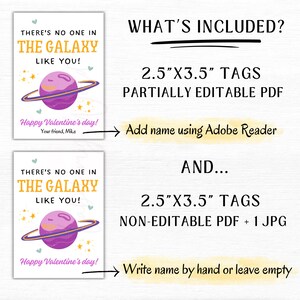 Outer Space Valentine Gift Tag, There's No One in the Galaxy Like You ...