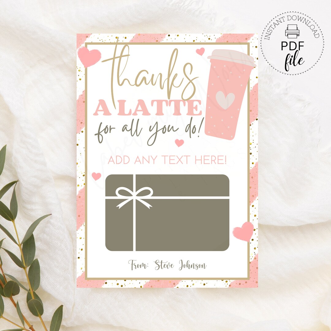 Valentine's Day Coffee Gift Card Holder Template | Printable Teacher ...