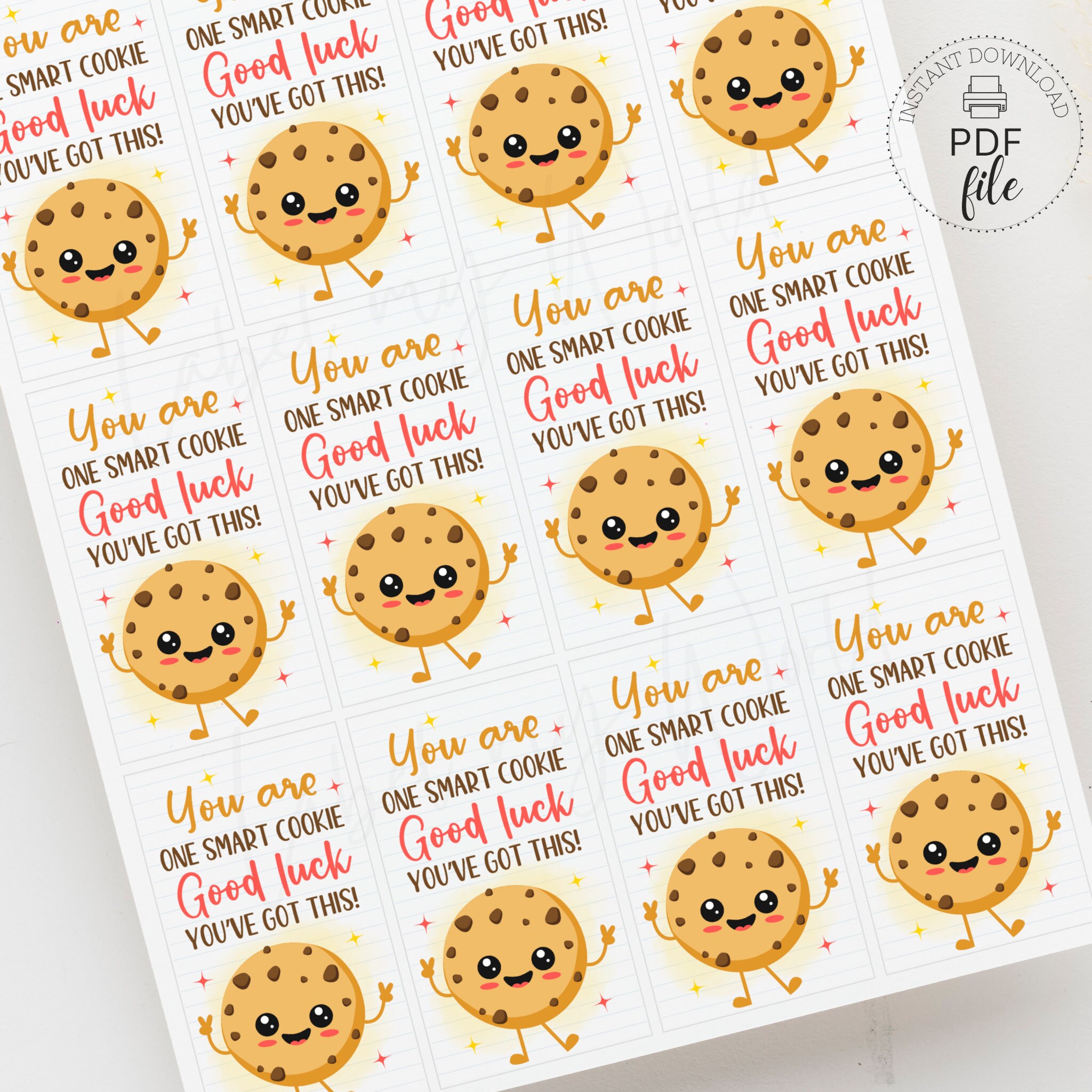 One Smart Cookie Test Tag, Test Taking Motivation Printable Gift Tag ...
