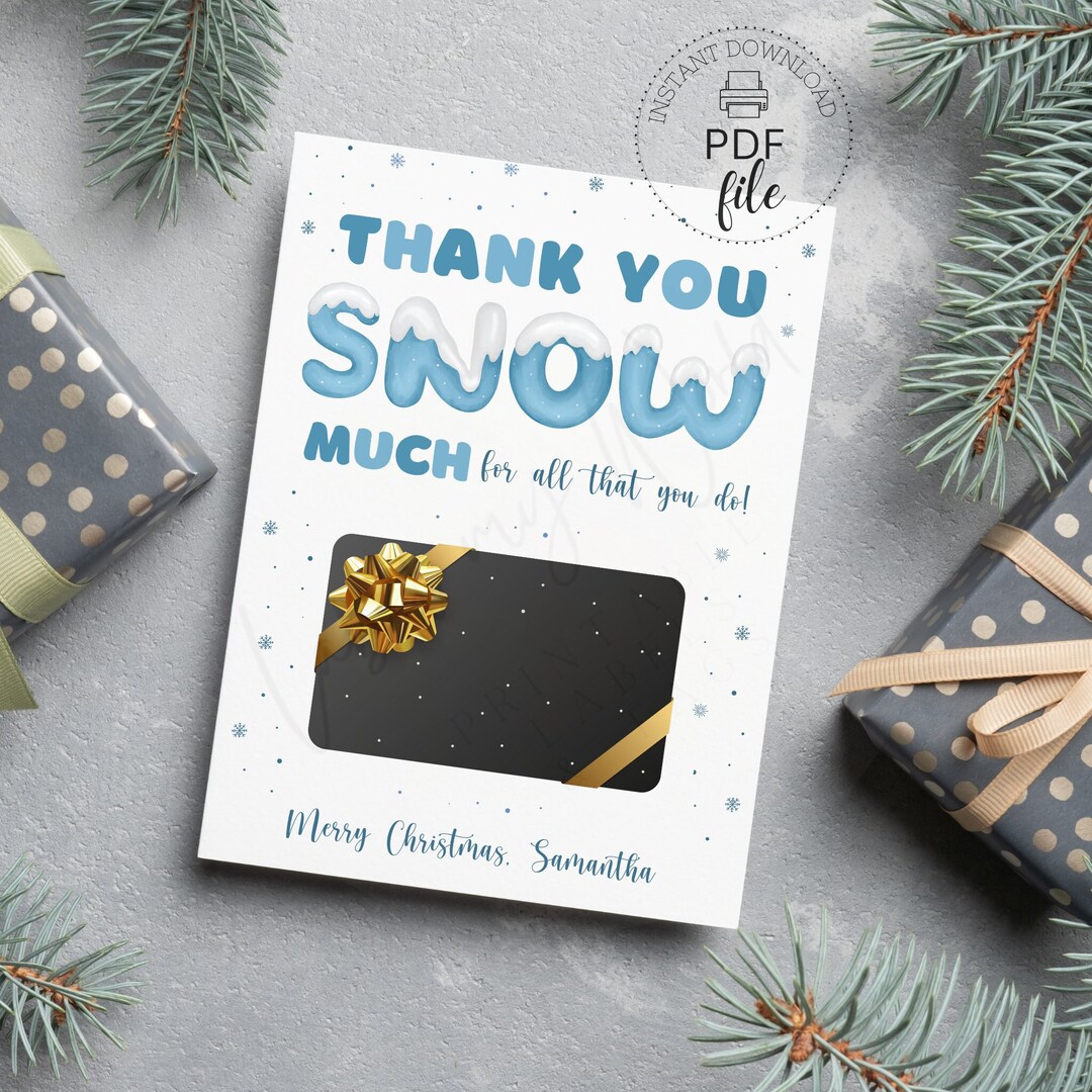 Christmas/winter Appreciation Gift Card Holder Template | Printable ...