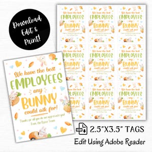 Printable Work Appreciation Easter Gift Tag, We Have the Best Employees ...
