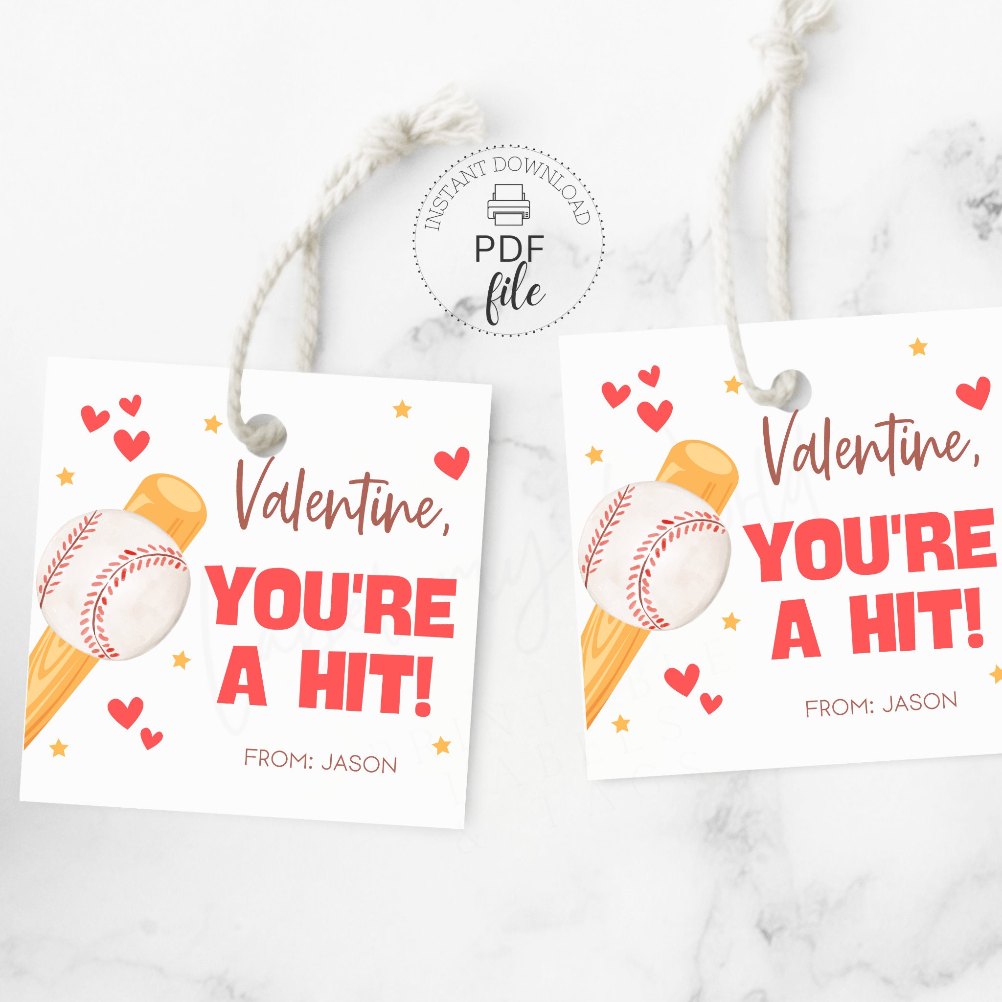 Printable Baseball Valentine Cards | Personalized Kids Valentine's Day ...