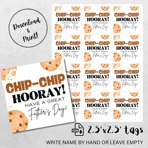 Happy Father's Day Cookies Gift Tag | Printable Editable Chip Chip ...