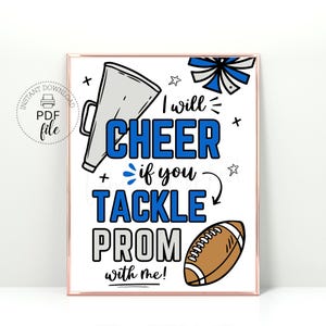 Printable Cheerleader & Football Player Promposal Sign, I Will Cheer If ...