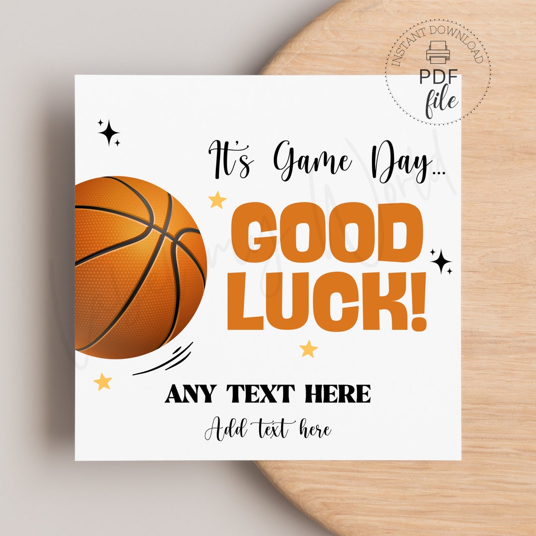 Basketball Good Luck Printable Tags | Personalized Cheer Team Gift Tag ...
