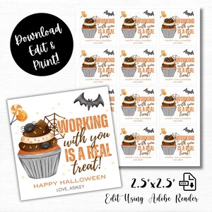 Halloween Appreciation Treat Tag | Printable Working With You is a Real ...