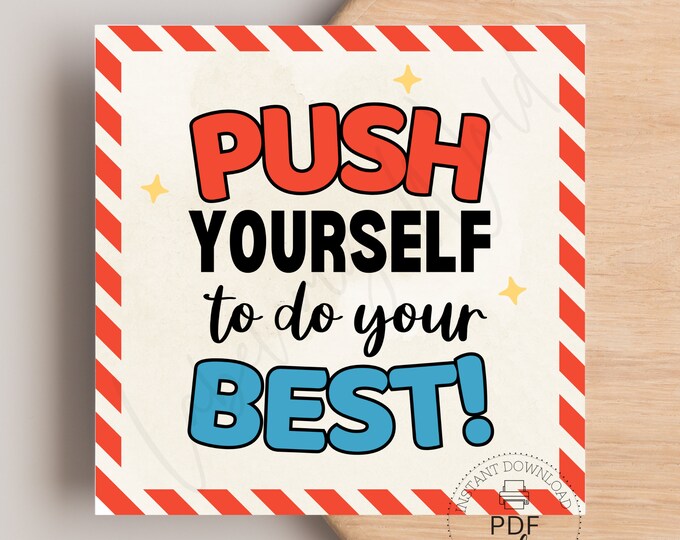 Starburst Candy Gift Tag: Good Luck for Athletes, Students (digital ...